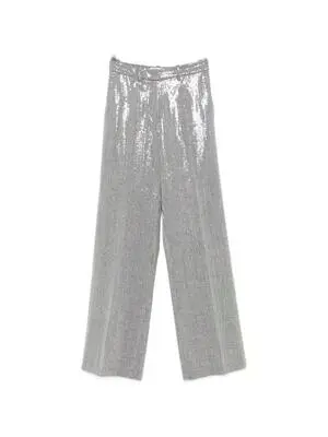 ERMANNO FIRENZE Sequin-embellished Houndstooth Trousers - Grey