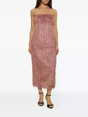 Balmain Fringe-detailing Spaghetti-strap Dress