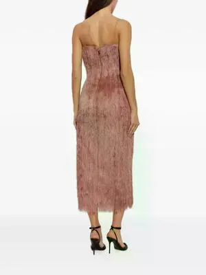 Balmain Fringe-detailing Spaghetti-strap Dress