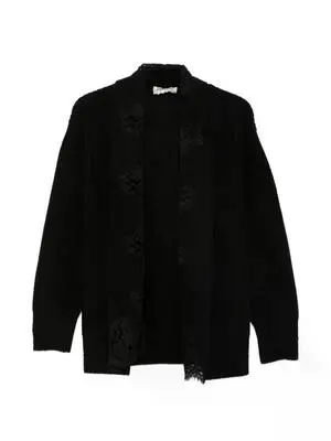 ERMANNO FIRENZE Lace-trim Cardigan - Black