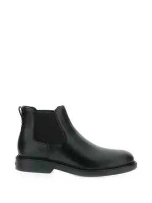 Hogan Elasticated-panel Leather Boots - Black