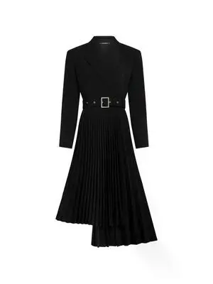 Karl Lagerfeld Asymmetric Pleated Tailored Dress