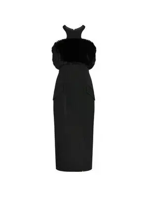 Karl Lagerfeld Faux-fur-trim Dress - Black
