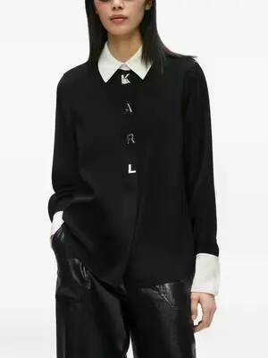 Karl Lagerfeld Contrast Collar Long Sleeve Shirt