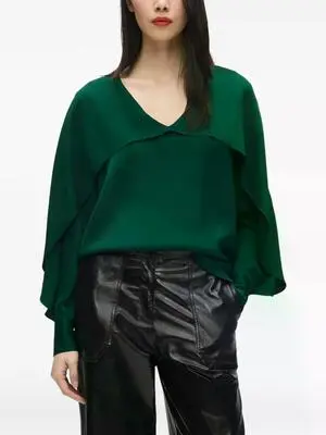 Karl Lagerfeld V-neck Flounce Blouse