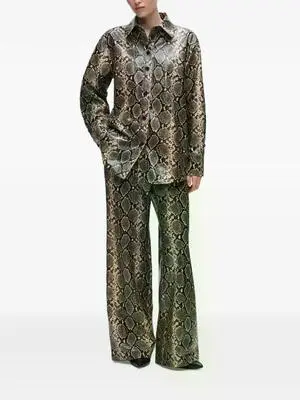 Karl Lagerfeld Faux-python Flared Pants