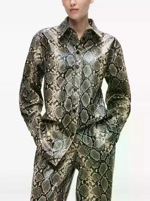 Karl Lagerfeld Faux-python Flared Pants