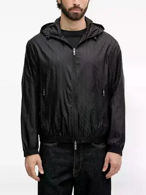 Armani Exchange Logo Monogram Hooded Zip-up Jacket