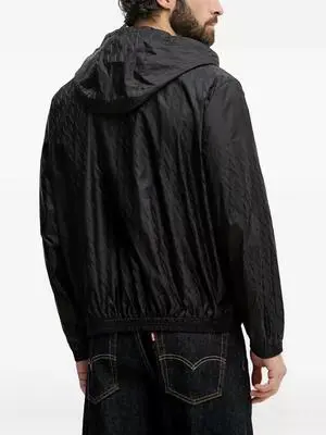 Armani Exchange Logo Monogram Hooded Zip-up Jacket