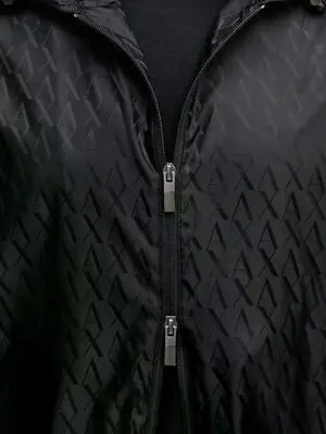 Armani Exchange Logo Monogram Hooded Zip-up Jacket