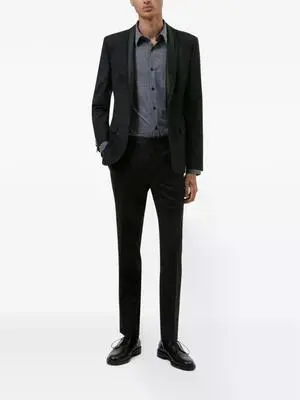 Hugo Satin-waistband Tailored Trousers - Black