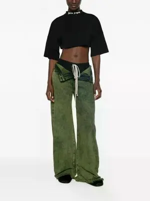 Palm Angels Logo-print Cropped T-shirt