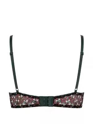 LAURA URBINATI Geometric-print Lace-trim Bra