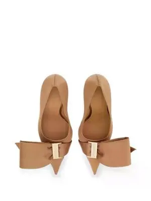 FERRAGAMO Bow-detail Pointed-toe Pumps