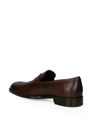 BOSS Textured-panel Penny-slot Loafers