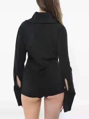 DURAN LANTINK Logo-print Polo-collar Bodysuit