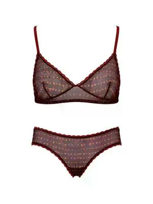 LAURA URBINATI Geometric-print Sheer Bra