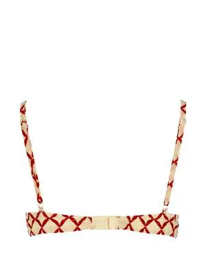 LAURA URBINATI Geometric-print Lace-trim Bra