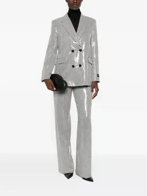 ERMANNO FIRENZE Sequin-embellished Double-breasted Blazer