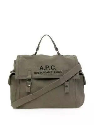 A.p.c. Logo-print Shoulder Bag - Green