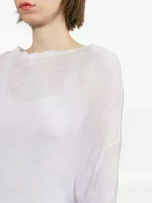 Helmut Lang Twisted Long-sleeve Sheer Top