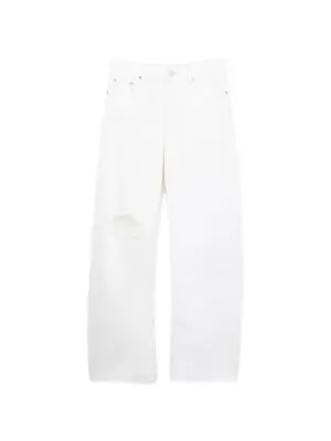 Helmut Lang Distressed Bootcut Jeans - White
