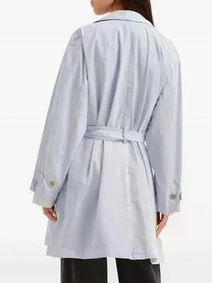 LOW CLASSIC Double-breasted Belted Coat - Blue