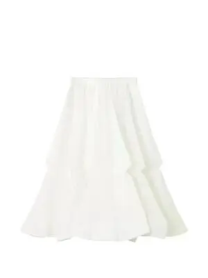 ENFOLD Cutout-detail Pleated Midi Skirt - White