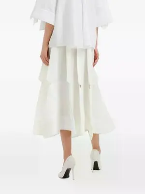 ENFOLD Cutout Detail Pleated Midi Skirt