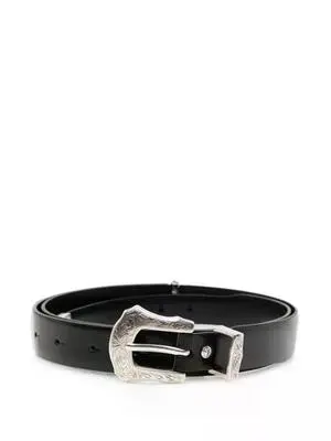Toga Engraved-buckle Leather Belt - Black
