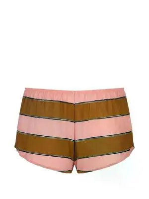 LAURA URBINATI Silk Striped Pyjamas - Brown