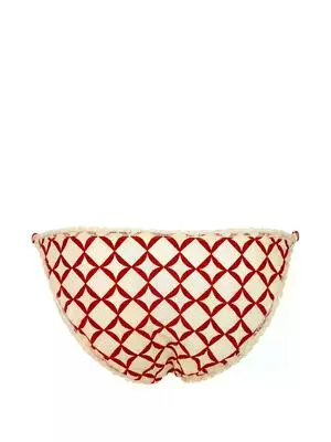 LAURA URBINATI Geometric-print Lace-trim Briefs