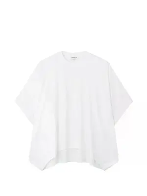 ENFOLD Asymmetric-hem Short-sleeve T-shirt - White