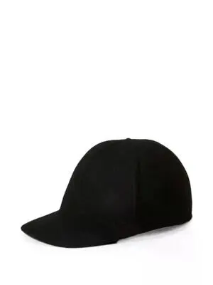 TWINSET Wool Baseball Cap With Metal Logo Plate - Black