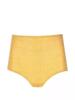 LAURA URBINATI Glitter-effect High-waist Bikini Bottom - Gold