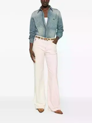 LOIS Lindsay Logo-patch Trousers - Neutrals