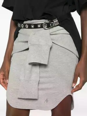 Attico Logo-embroidered Sweater-tie Mini Skirt