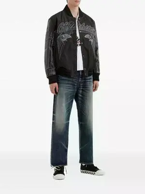 Off-White Straight-leg Jeans With Diagonals Logo Print