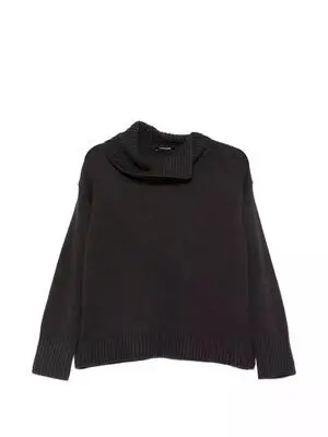 ANNE CLAIRE Wool Roll-neck Sweater - Brown