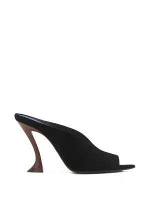 LANVIN Midnight Step Mules In Suede - Black
