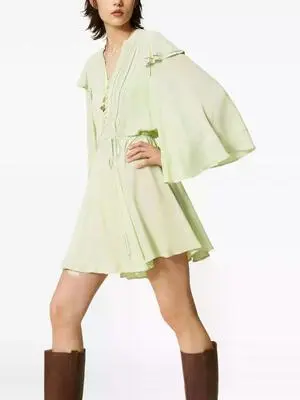 TWINSET Short Crêpe De Chine Dress With Ruffles