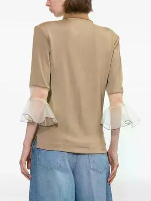 Toga Ruffle-cuff Polo Top