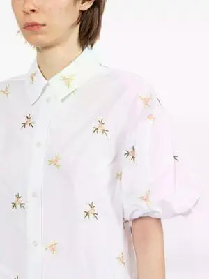 Simone Rocha Embroidered Puff Sleeve Shirt