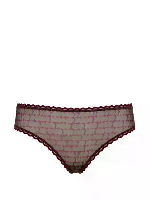 LAURA URBINATI Geometric-print Scallop-edge Briefs - Purple