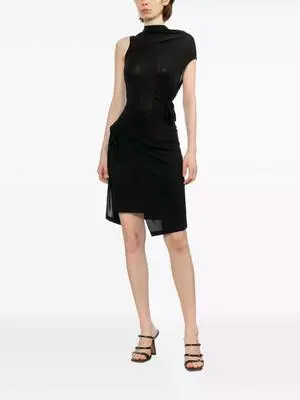 Helmut Lang Draped Asymmetric Dress - Black