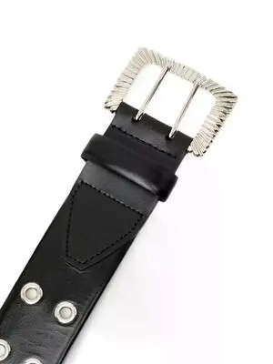 Toga Eyelet-embellished Leather Belt