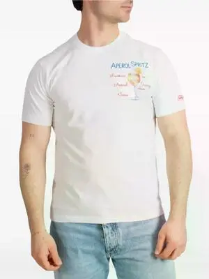 MC2 SAINT BARTH Portofino Embroidered Graphic-print T-shirt - White