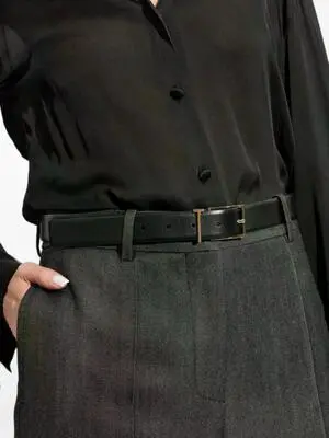 TOM FORD Leather T Loop Belt - Black