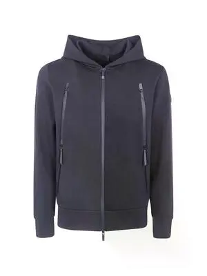 Moncler Cotton Blend Zip-up Hoodie - Grey