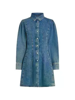 Karl Lagerfeld Puff-sleeve Denim Mini Dress - Blue